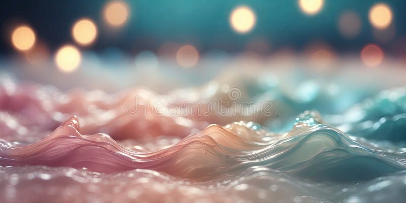 Soft, Flowing Conceptual Waves in Pastel Colors Create a Tranquil ...