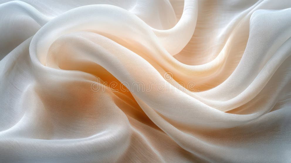 Soft, Flowing, Cream-colored Fabric Drapes Stock Illustration ...