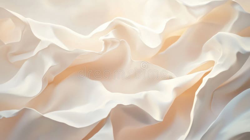 Soft Flowing Fabric with Gentle Folds and Subtle Light Shining Stock ...