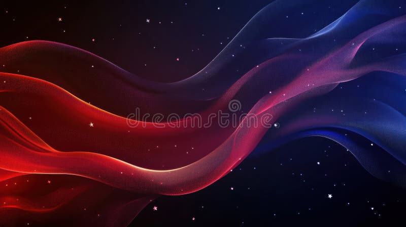 Flowing American Flag in Vibrant Colors Against a Dark Starry ...