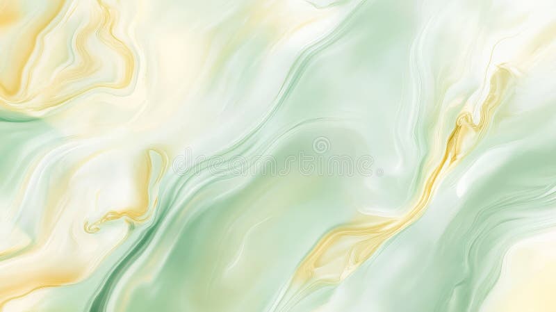 Soft, Flowing Liquid Marble Texture in Light Mint and Pale Yellow ...
