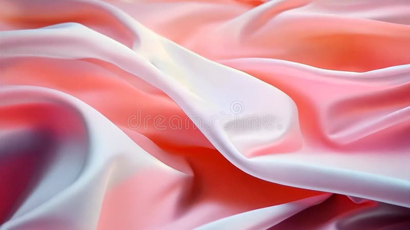 Soft Flowing Pink and White Satin Fabric in Gentle Motion Stock Footage ...