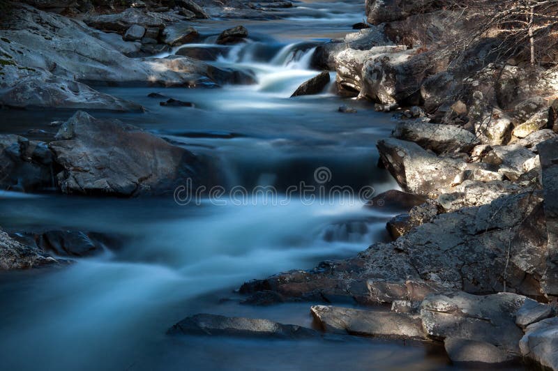 Soft Flowing River with Rocks Stock Photo - Image of woods, rocks: 48044668