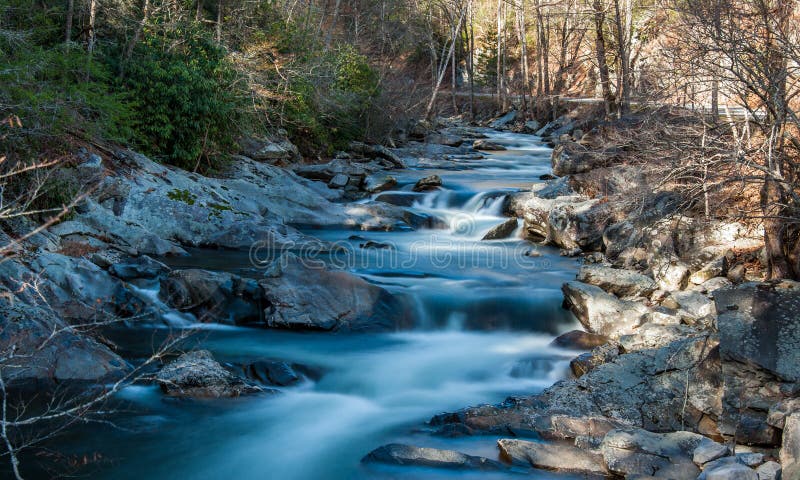 Soft Flowing River with Rocks Stock Photo - Image of river, vacation ...