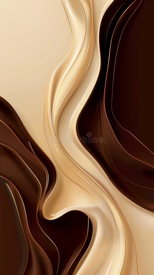 Soft, Flowing Shapes in Mocha Mousse-inspired Hues Create an Abstract ...