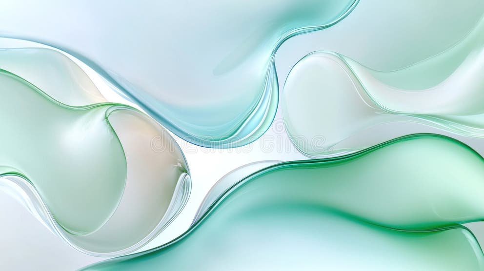 Soft Flowing Waves of Translucent Colors Create Serene Atmosphere Stock ...