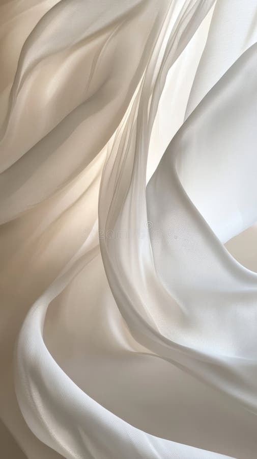 Soft Flowing White Fabric with Light and Shadow, Abstract Elegance ...