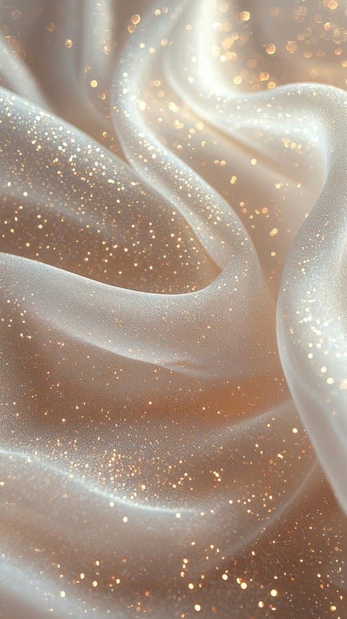 A Soft, Flowing White Fabric with Subtle Glitter and Sparkle Effects ...