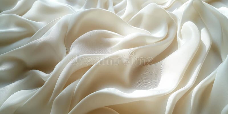 Soft Flowing White Silk Fabric with Gentle Folds and Shadows Stock ...