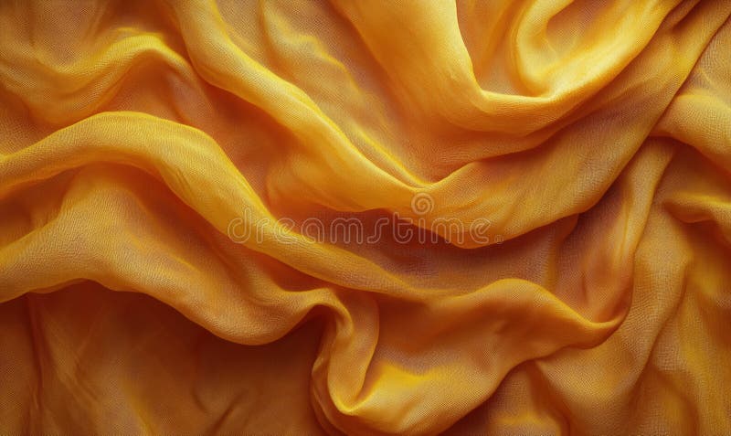 Soft, Flowing Yellow Fabric Draped Elegantly with Gentle Waves and ...