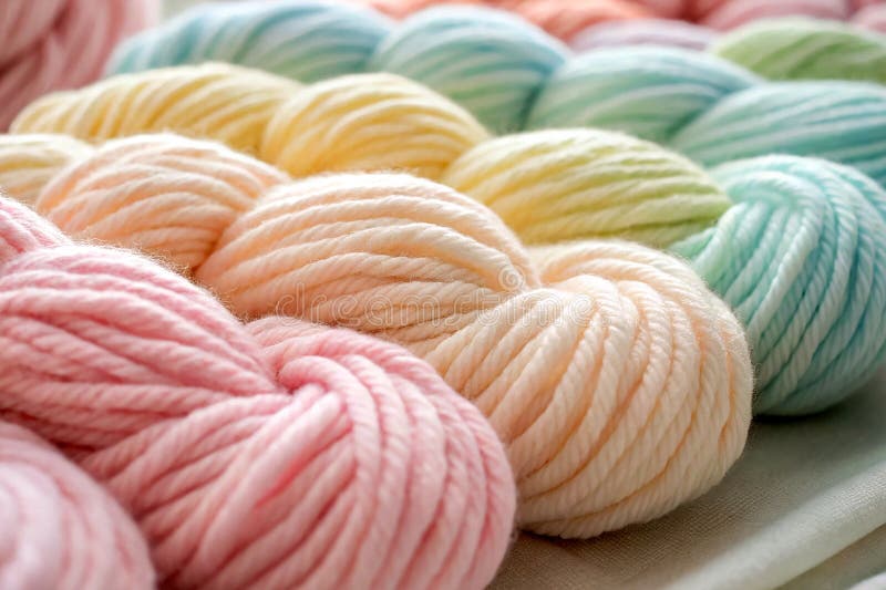 Soft Fluffy Chunky Yarn in Pastel Tones with Cozy Warm Inviting Texture ...