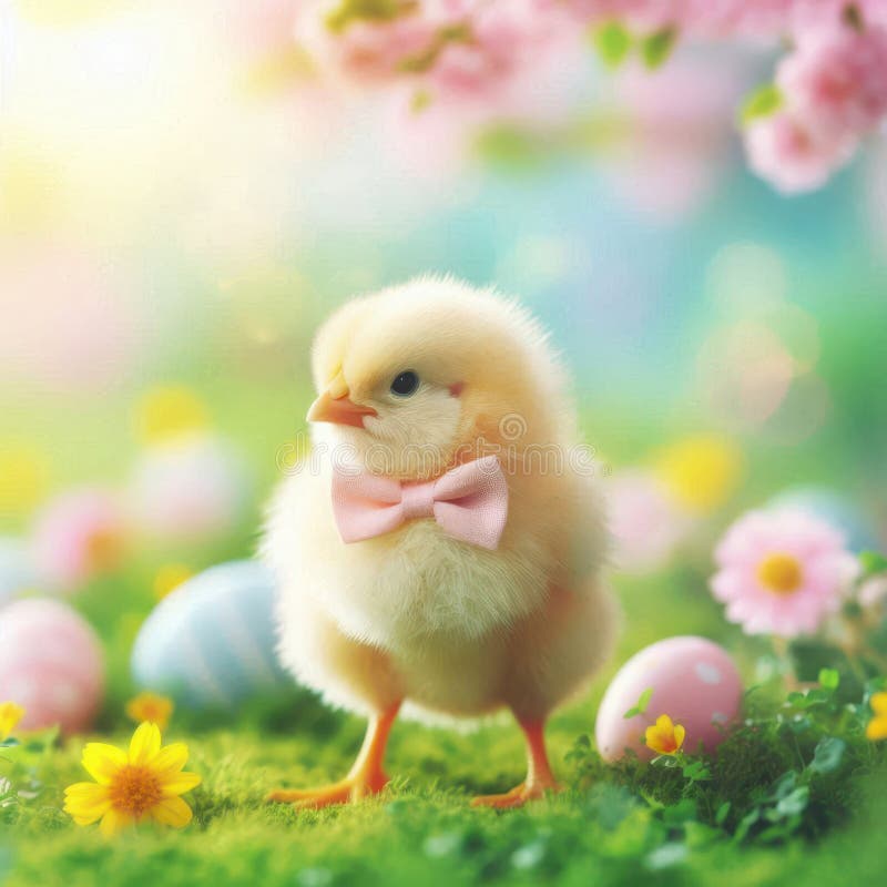 Soft Fluffy Easter Chick stock illustration. Illustration of easter ...