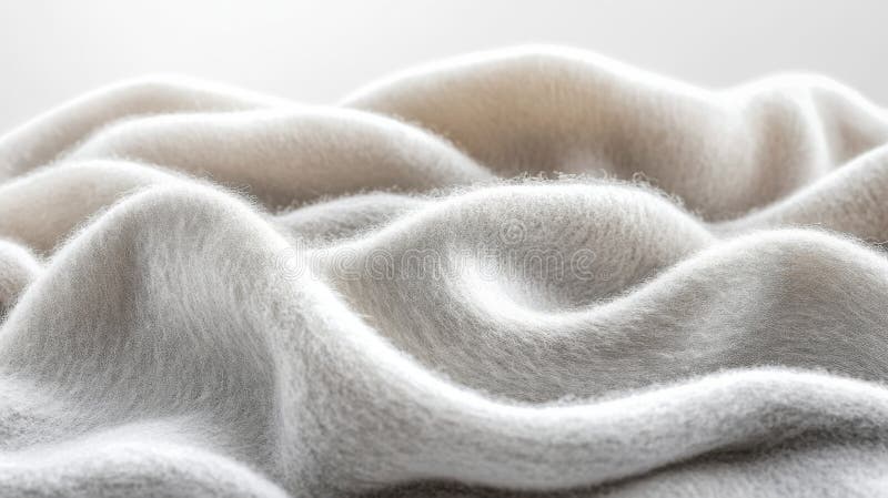 Soft Fluffy Grey Wool Fabric Draped in Waves Stock Illustration ...
