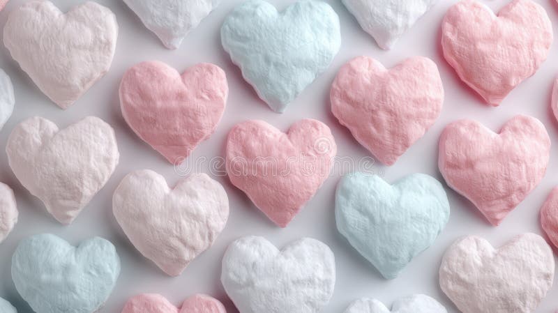 Soft and Fluffy Heart-shaped Marshmallows Stock Illustration ...