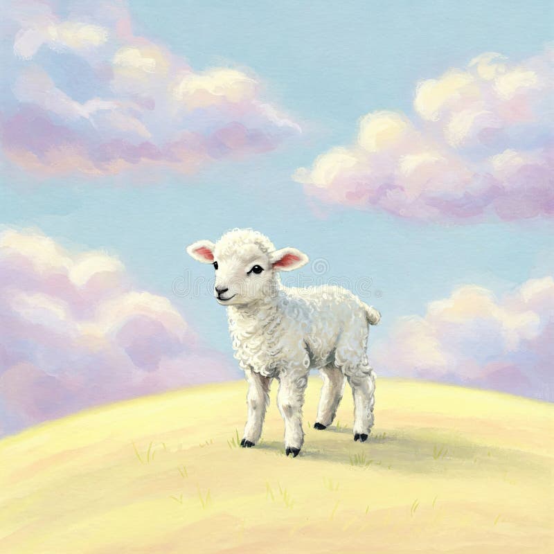 Soft and Fluffy Lamb stock illustration. Illustration of aesthetic ...