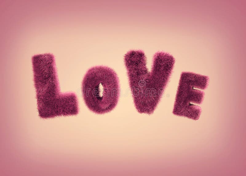 Soft fluffy letters love stock illustration. Illustration of retro ...