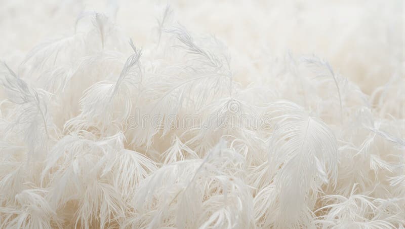 Soft Fluffy White and Cream Feathers Intertwined in Intricate Patterns ...