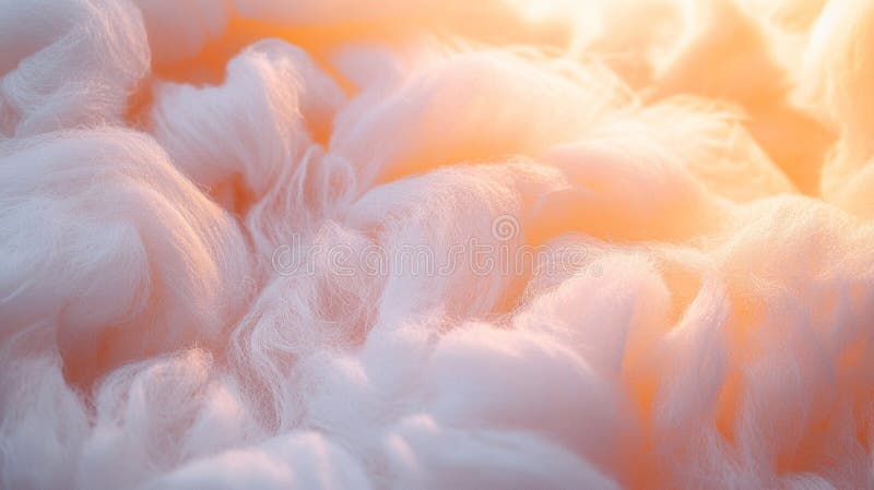 Soft Fluffy White Texture with Warm Pastel Glow Stock Illustration ...