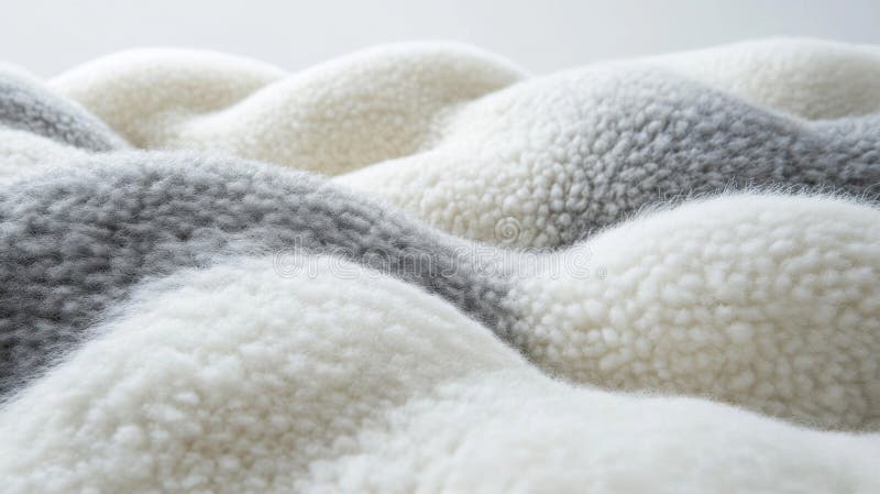 Soft Fluffy Wool Texture in White and Gray Stock Illustration ...