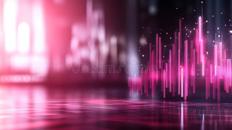 Soft Focus Abstract Financial Data Visualization with Pink Tones and ...