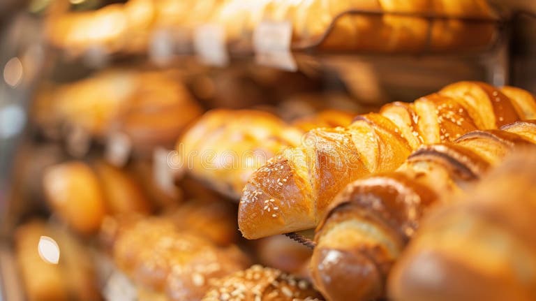 Soft-focus Bakery Backdrop Featuring Artisanal Breads and Cozy Interior ...