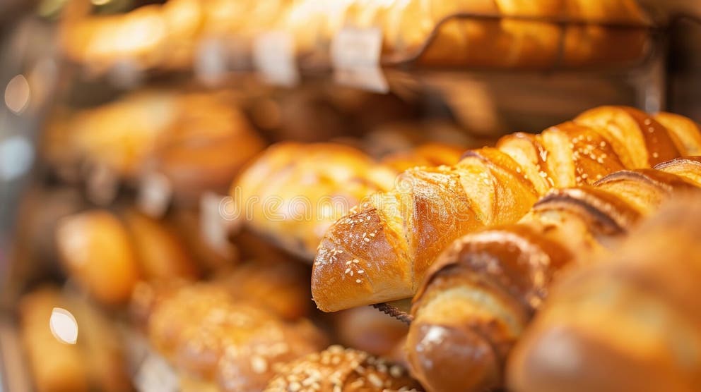 Soft-focus Bakery Backdrop Featuring Artisanal Breads and Cozy Interior ...