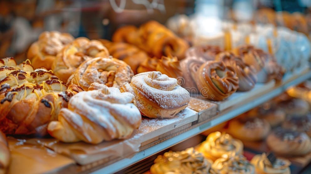Soft-focus Bakery Backdrop Featuring Artisanal Breads and Cozy Interior ...