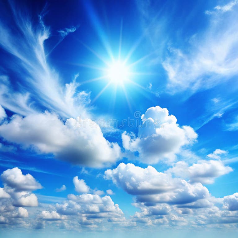 Soft Focus Blue Sky and Clouds Background Stock Illustration ...