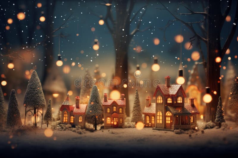 Soft Focus Bokeh Lights Forming a Whimsical Christmas Scene. Stock ...