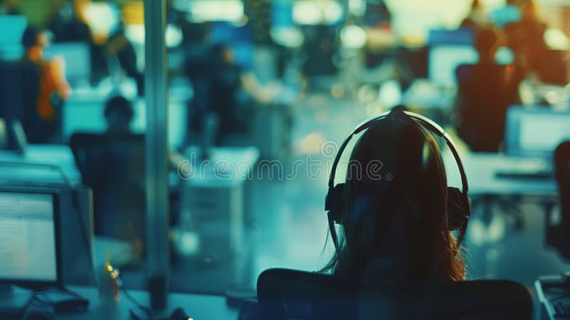 Soft Focus Call Center Environment Modern Tech Atmosphere Stock Photos ...