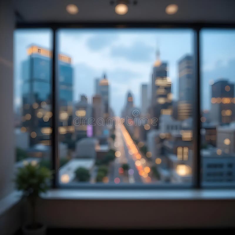 Blurred City View Background with Bokeh Stock Illustration ...
