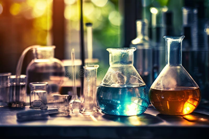 Soft Focus a Close Up Shot of Laboratory Objects with Grunge Ef Stock ...