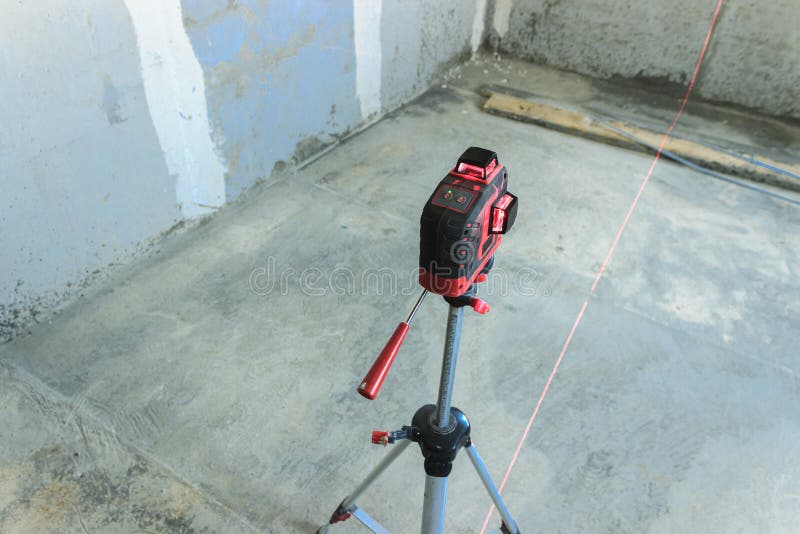Soft Focus. Construction Site. Red Laser Level, on a Tripod Stock Image ...