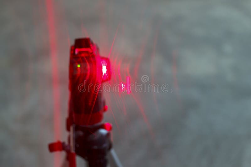 Soft Focus. Construction Site. Red Laser Level, on a Tripod Stock Image ...