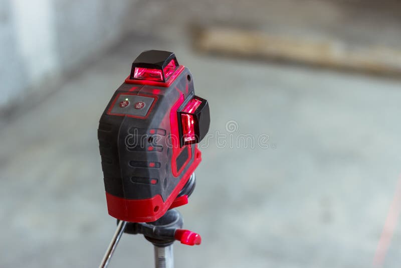 Soft Focus. Construction Site. Red Laser Level, on a Tripod Stock Photo ...