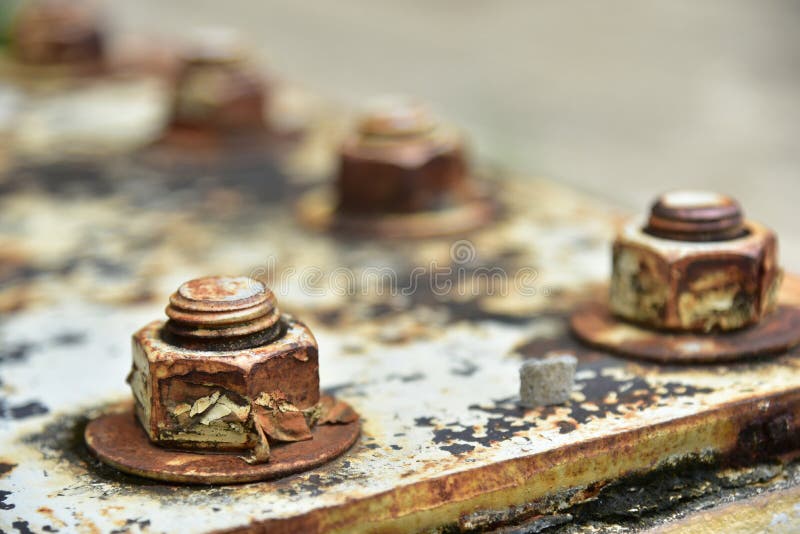 Soft Focus of Corrosive Rusted Bolt with Nut.Rusty Old Industrial Nut ...