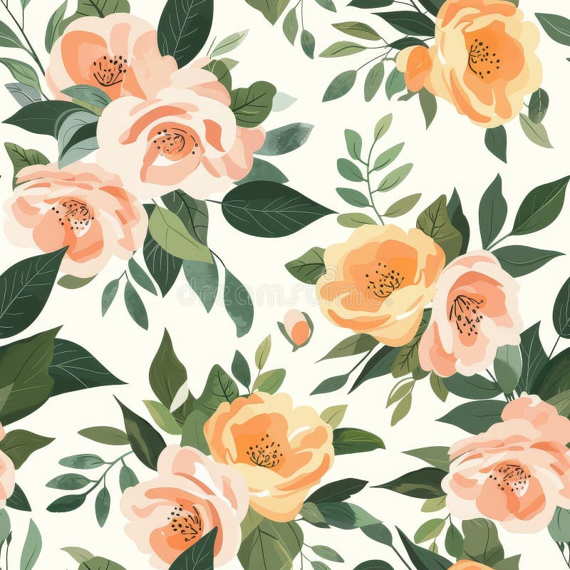 Soft Focus Florals Dance Across Calm Ground Stock Illustration ...