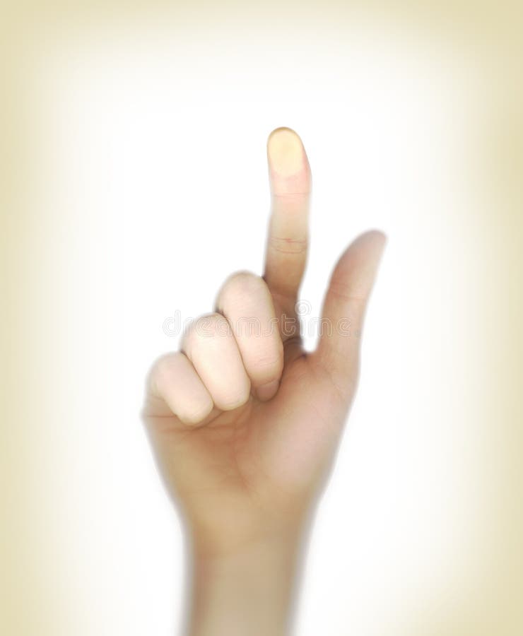 Soft Focus Hand Pressing the Screen Stock Photo - Image of intelligence ...