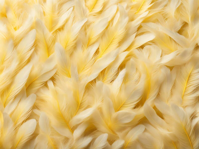 Soft Focus Lens, the Image Shows a Multitude of Soft Yellow Feathers ...