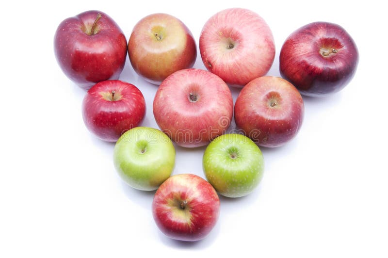Soft Focus of Multiple Type of Apples Over White Background Stock Photo ...