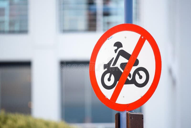Soft Focus of a No Entry Sign for Motorcycles Stock Image - Image of ...