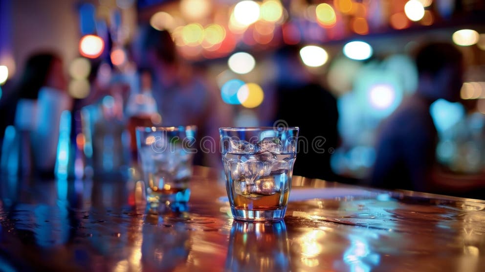 Soft Focus on People Mingling at the Bar Drinks in Hand Stock Photo ...