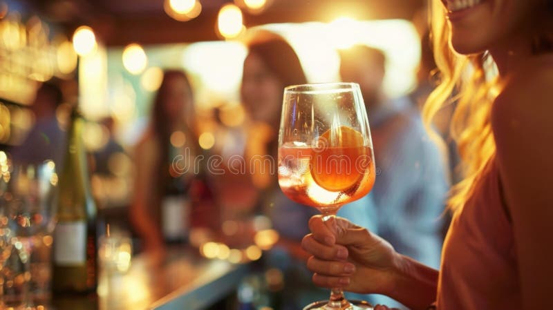 Soft Focus on People Mingling at the Bar Drinks in Hand Stock Photo ...