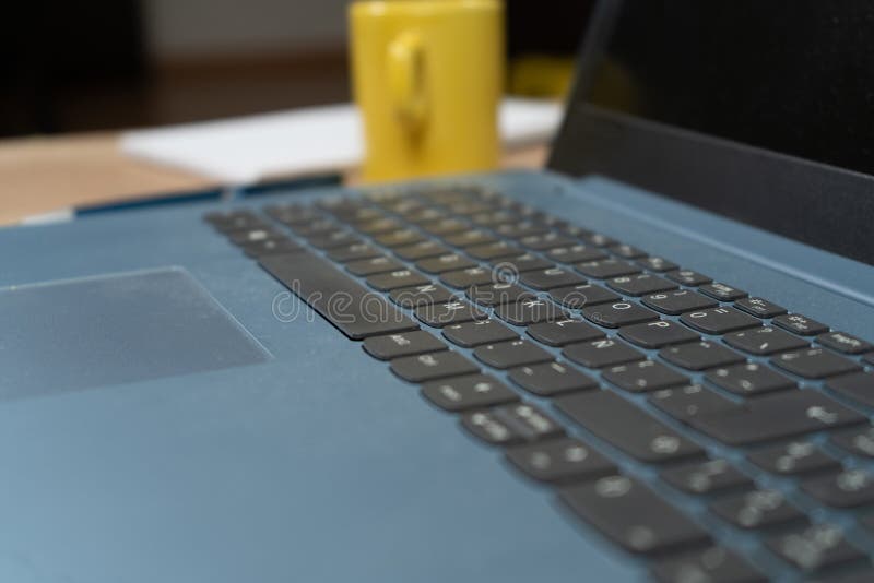 Soft Focus of a Spanish Version Laptop Keyboard. Technology Concept ...