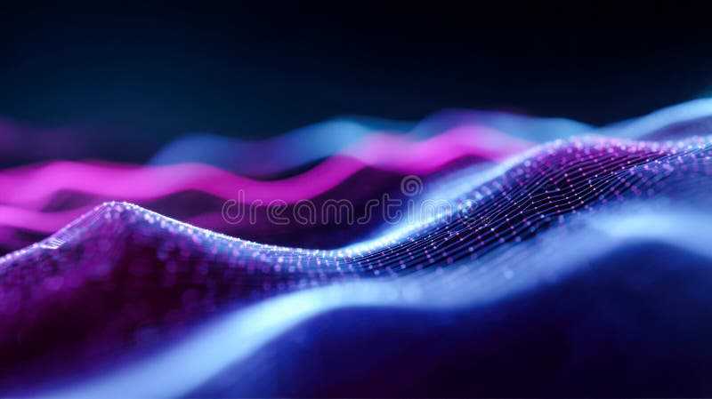 Soft Focus Visualization of a Cyber Attack Illustrating Digital Waves and Data Disruption Stock ...