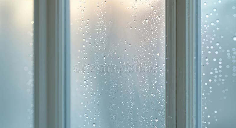 Soft Focus Window with Droplets in Cool Daylight Stock Image - Image of ...