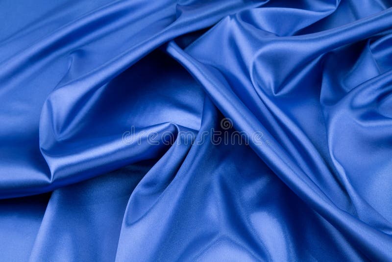 Soft Folds of Deep Blue Silk Cloth. Stock Image - Image of curvy ...