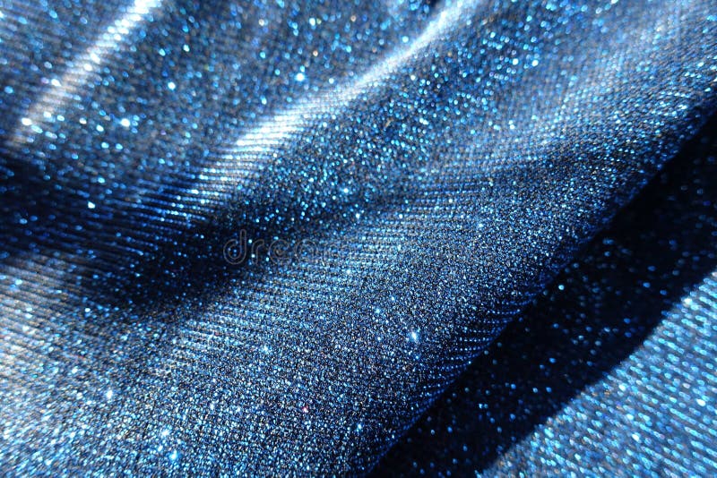 Soft Folds on Shiny Blue Lurex Fabric Stock Photo - Image of fashion ...