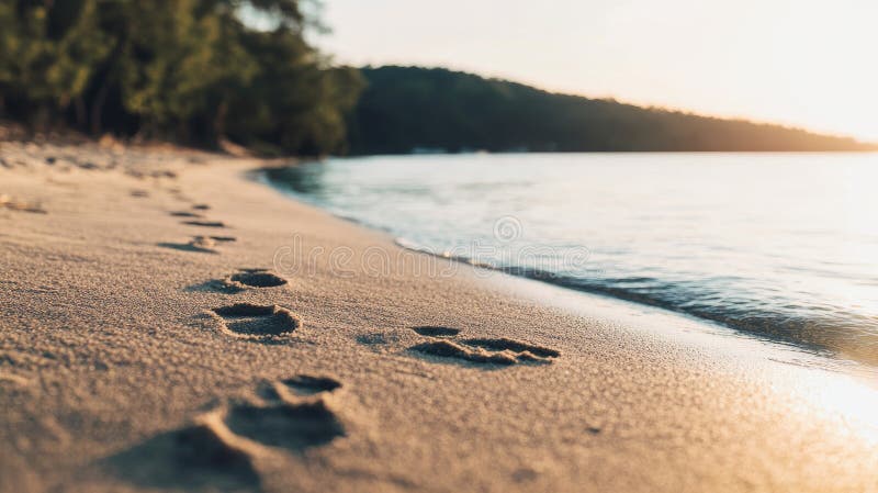 Soft Footprints Disappearing into a Misty Horizon, Creating an ...