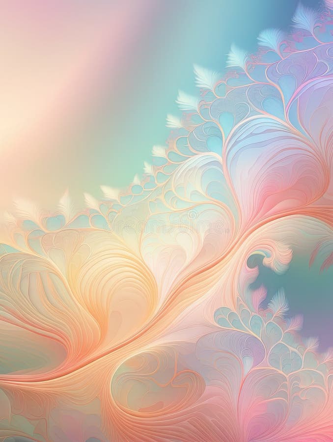 A Soft Fractal in Pastel Colors Stock Illustration - Illustration of ...